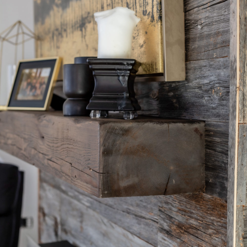 6" Thick x 10" Deep Solid Wood Mantels - Prairie Barnwood